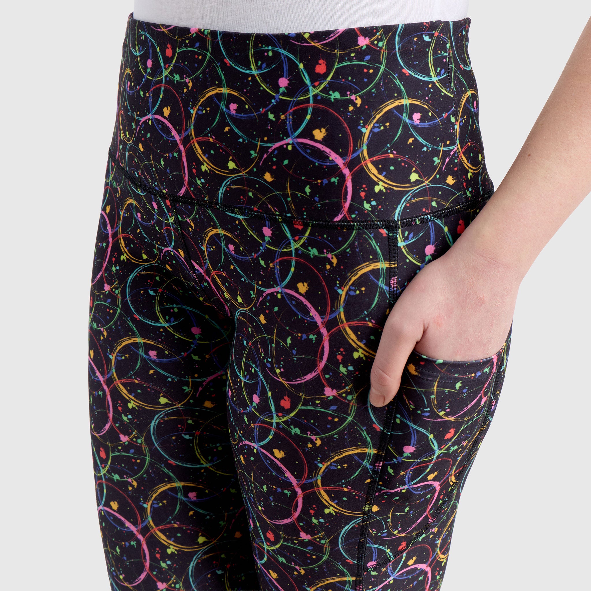 Neon Nebula Pocket Leggings | Cosmic Swirl Print | Soft & Stretchy ...